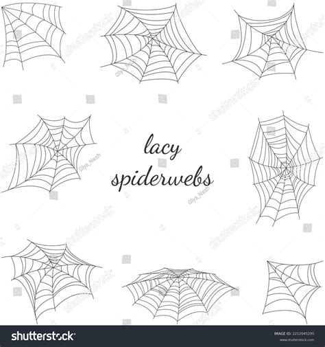 Vector Set Lacy Spiderwebs Stock Vector Royalty Free 2212045295 Shutterstock