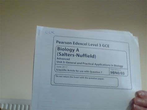 Edexcel Biology A Level Snab 2017 Scientific Article And Revision Teaching Resources