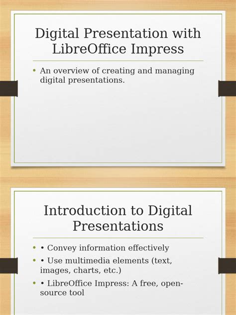 Digital Presentation Libreoffice Impress Pdf