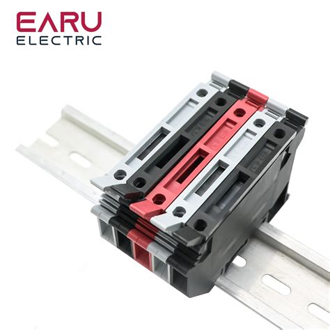Din Rail Terminal Blocks 10pcs Uk 5 Hesi Black Connector Screw Fuse Terminal Block Connector