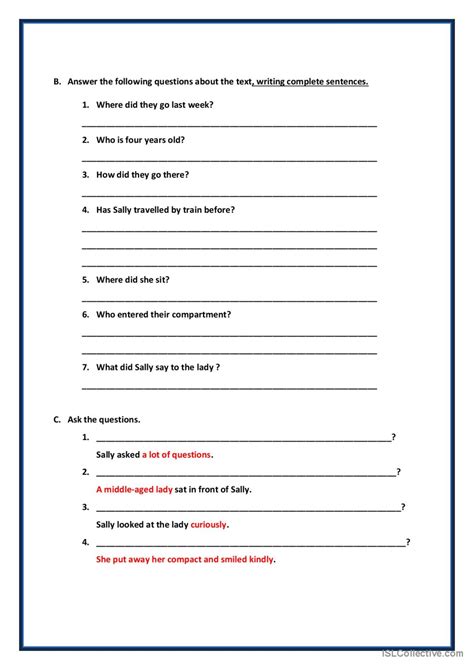 Sally Reading For Detail Dee English Esl Worksheets Pdf And Doc