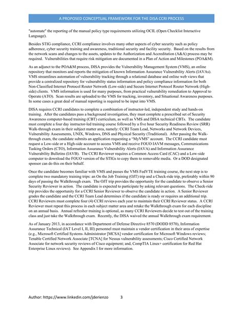 Information Assurance A Disa Ccri Conceptual Framework Pdf