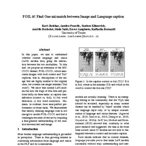 foil it find one mismatch between image and language caption acl