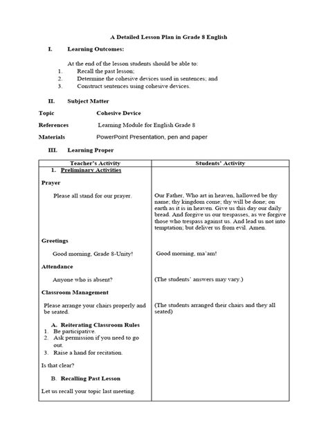 9 Cohesive Devices Unity Quiz Pdf Lords Prayer Learning
