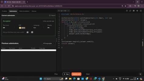 Abhinav Sharma On Linkedin Cplusplus Codingjourney Pairsum