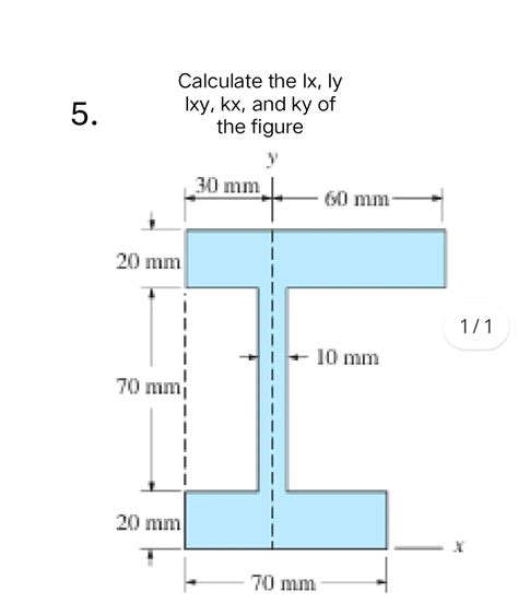 5 Calculate The Ix Iy Ixy Kx And Ky Of The Figure The Figure Contains A T Shaped Object With The