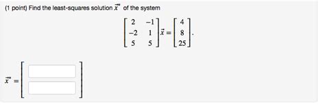 Solved Find The Least Squares Solution X Of The System [2 1
