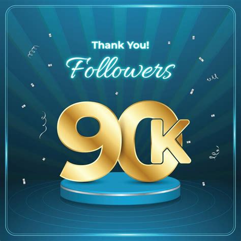 Premium Vector Celebration 90k Followers Social Media Post Template