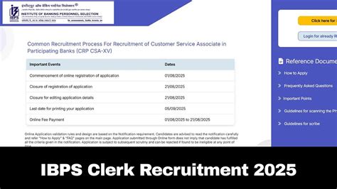 IBPS Clerk Recruitment Registration Closes Today For CRP CSA XV Post At Ibps In Last