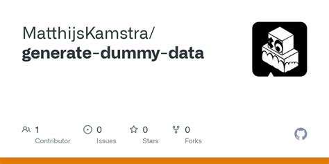 Github Matthijskamstragenerate Dummy Data
