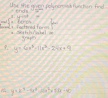Answered Use The Given Polynomials Function Bartleby
