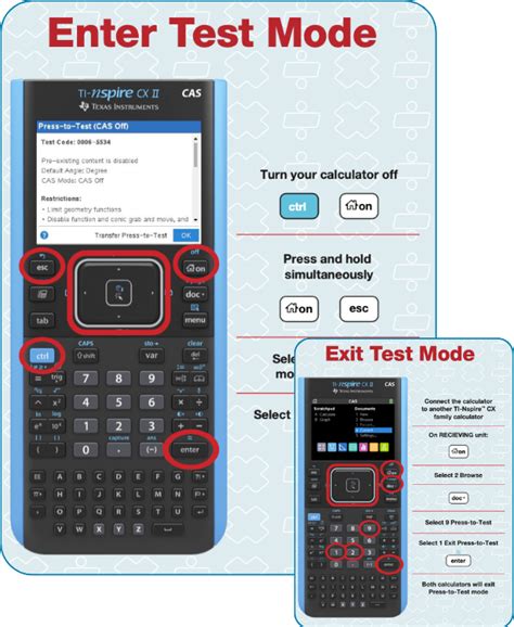 Ti Nspire™ Cx Ii Cas Enter And Exit Press To Test Mode Pd F