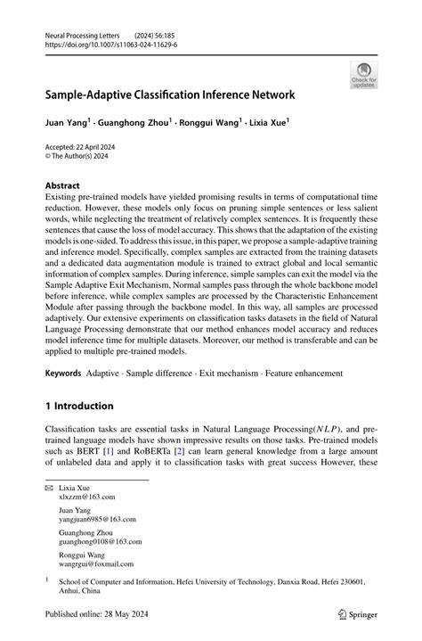Pdf Sample Adaptive Classification Inference Network
