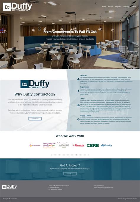 duffy construction website design ireland web design ireland martec