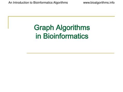 Ppt Graph Algorithms In Bioinformatics Powerpoint Presentation Free