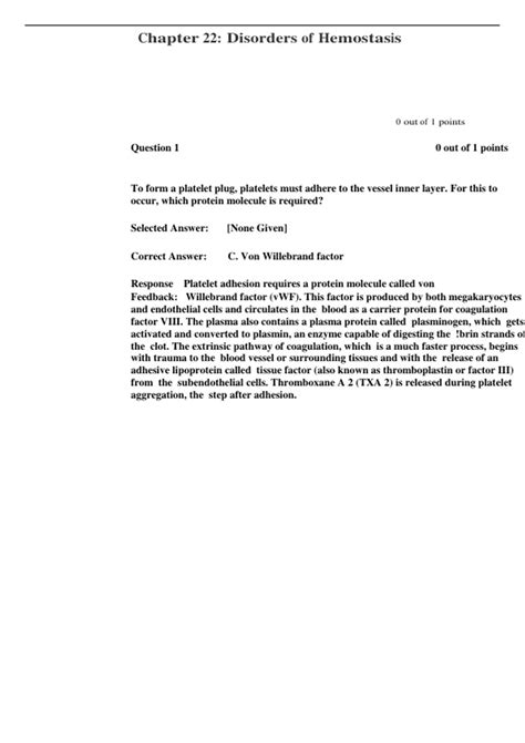 Porths Pathophysiology 10th Edition Ch 22 Disorders Of Hemostasis Porth S Pathophysiology