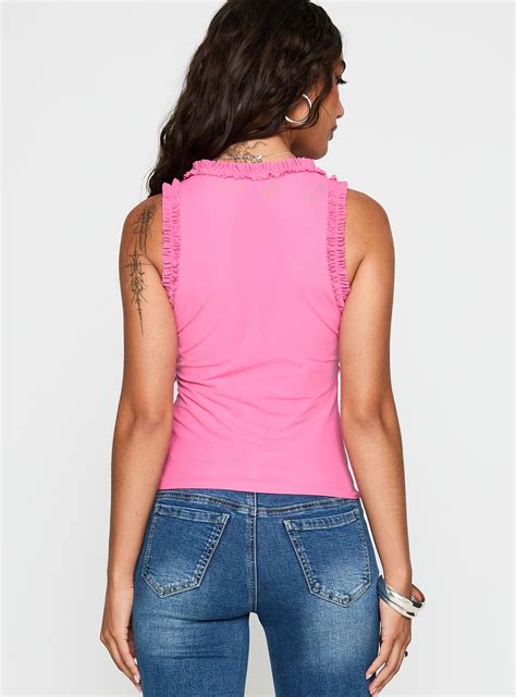 Danyia Frill Top Pink Princess Polly