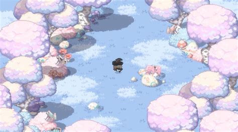 Little Witch In The Woods Snowy Landscape Pixel Map Blue Forest