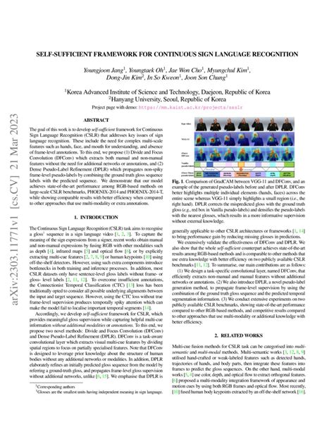 Self Sufficient Framework For Continuous Sign Language Recognition Deepai
