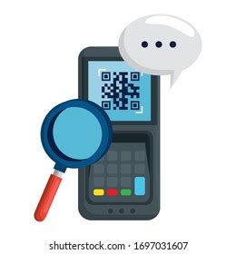 Qr Code Inside Dataphone Lupe Bubble Stock Vector Royalty Free Shutterstock