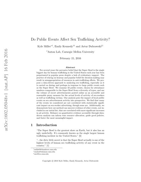 PDF Do Public Events Affect Sex Trafficking Activity