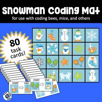 Winter Snowman Coding Mat Size Options For Coding Bees Or Mice