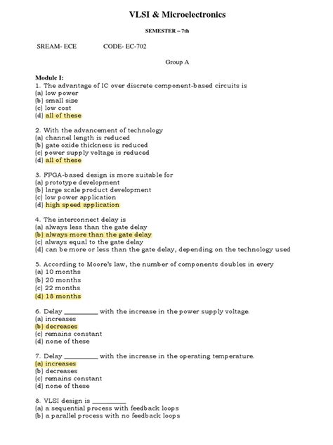 Ec 601 Question Bank Of Vlsi And Microelectronics 2019 Ans Pdf