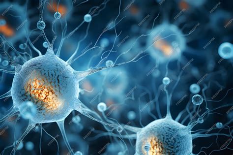 Premium Ai Image Microscopic Of Neuron Brain Cell Network Interconnected Nerve Cells With
