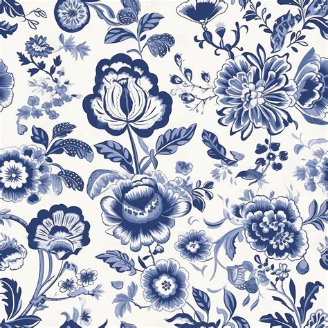 Seamless Pattern Pack Blue Delft Pattern Digital Paper Etsy