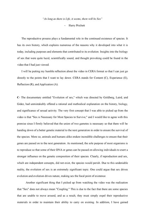 Evolution Of Sex “as Long As There Is Life It Seems There Will Be