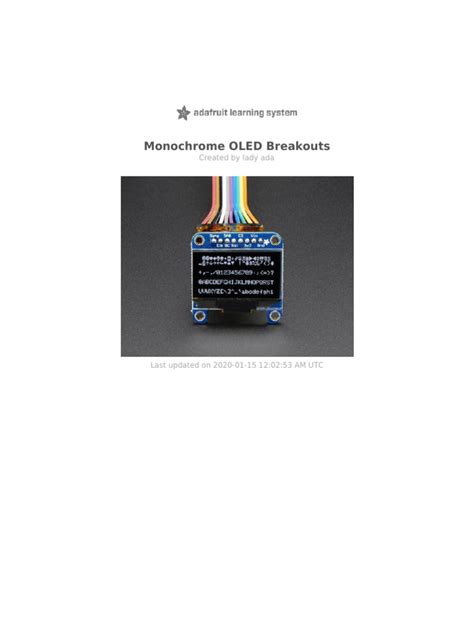 Monochrome Oled Breakouts Pdf Arduino Python Programming Language