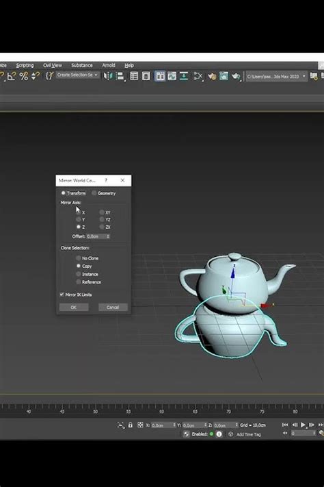 How To Mirror An Object In 3ds Max 2023 Shorts Tutorial Lesson 3dsmax 2023 3d Youtube