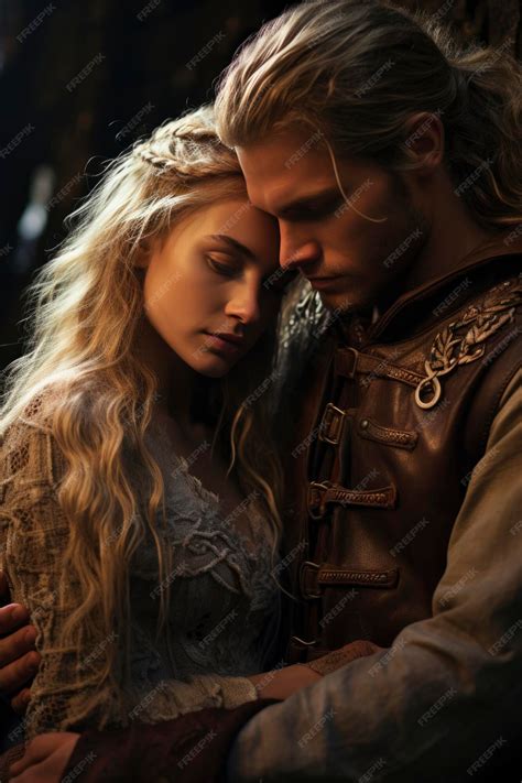 Premium Photo In An Epic Portrayal Of Love A Valiant Viking Couple