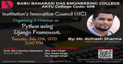 Institutions Innovation Council IIC Is Organizing A Webinar On