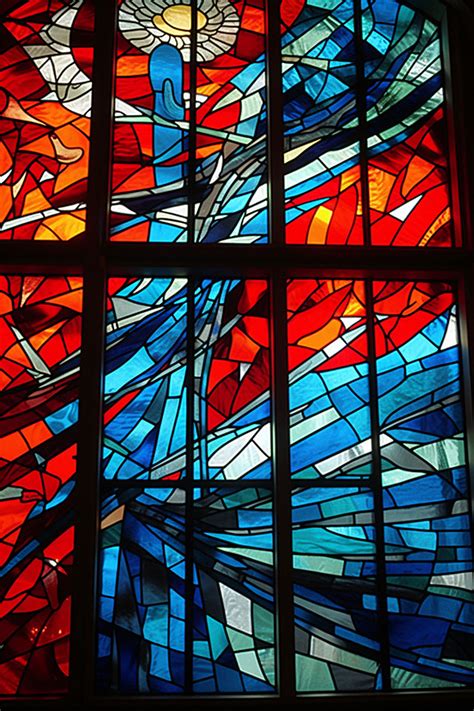Large Stained Glass Window At The Notre Dame Cathedral French France
