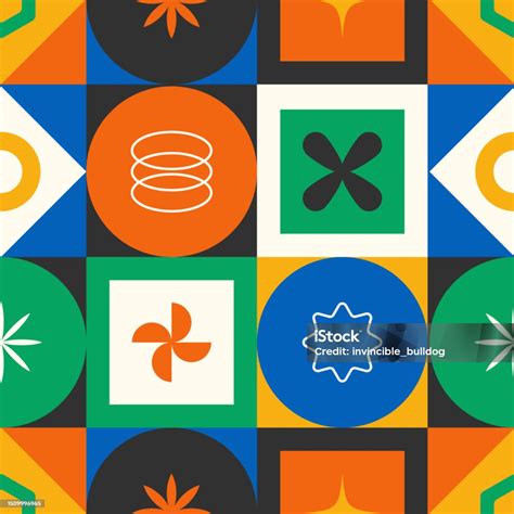 잔혹한 형태의 매끄러운 바우하우스 패턴 깔끔한 선과 기하학적 모양을 결합한 역동적이고 눈에 띄는 디자인 바우하우스에 대한 스톡