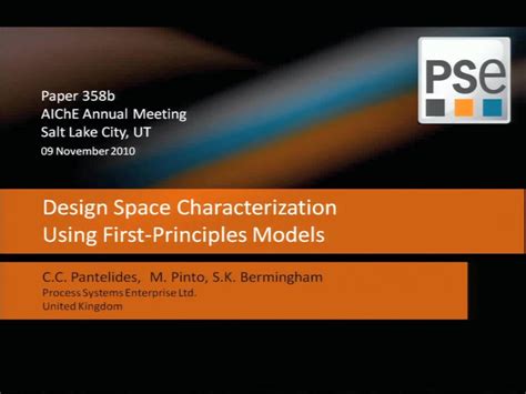 Optimization Based Design Space Characterization Using First Principles Models Aiche