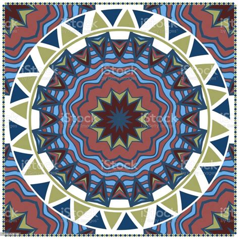 템플릿 소파 광장 베개에 대 한 인쇄입니다 손그리기 만다라와 꽃 형상 패턴입니다 그림입니다 직물 섬유 두건 Scarg 카펫 인쇄