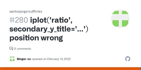 Iplotratio Secondaryytitle Position Wrong · Issue 280 · Santosjorgecufflinks · Github