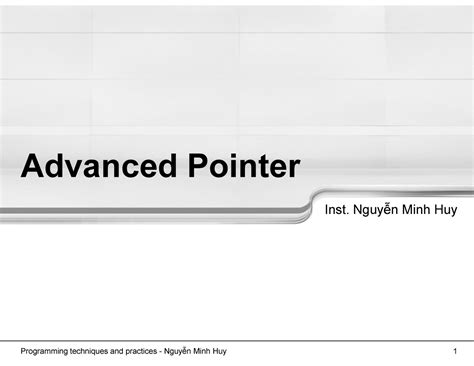 Ap 03 Advanced Pointers English Advanced Pointeradvanced Pointer Inst