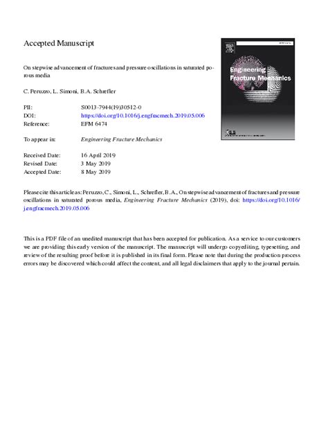 Pdf On Stepwise Advancement Of Fractures And Pressure Oscillations In