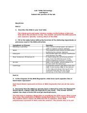 DNA TechnologyLabReport Docx Lab DNA Technology Lab Report Submit This Portion Of The Lab