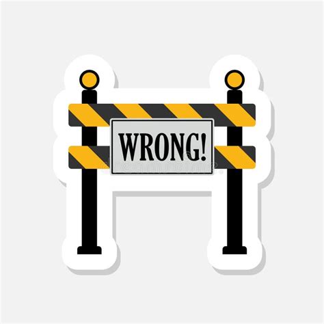 Wrong Word Barrier Road Construction Sign Stock Illustration