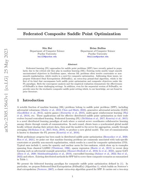 Federated Composite Saddle Point Optimization Deepai