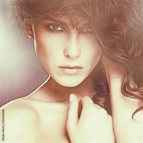 Pretty Girl With Long And Shiny Wavy Hair Beautiful Model With Curly Hairstyle Fashion Art