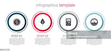 번개 없음 리프 에코 기호 암페어 미터 멀티미터 및 전기를 설정합니다 비즈니스 인포그래픽 템플릿입니다 벡터 킬로와트에 대한 스톡 벡터 아트 및 기타 이미지 Istock