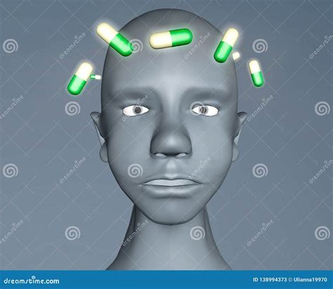 3d Illustration Of Human Head In Depression Mental Disorded With