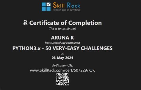 Aruna Kannan On Linkedin Happy To Share That I Have Successfully Completed Python Easy