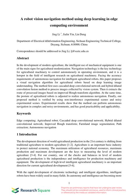 pdf a robot vision navigation method using deep learning in edge