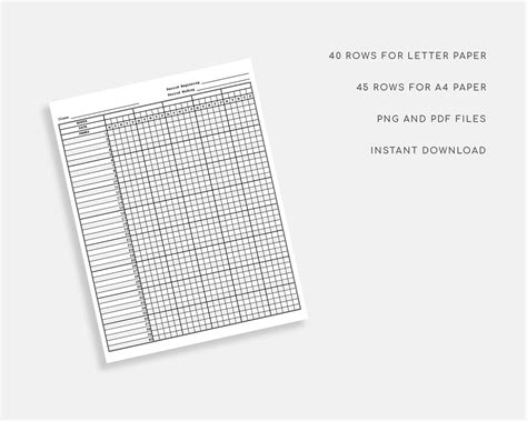 Class Record Attendance Log Attendance Tracker Attendance Etsy